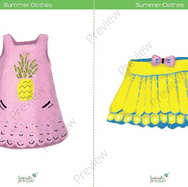Holidays & Summer Clothes Printable Flashcards Pack