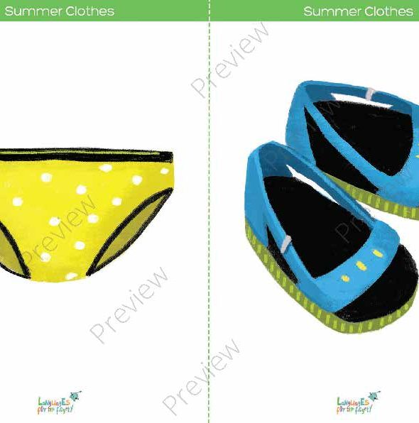 Holidays & Summer Clothes Printable Flashcards Pack